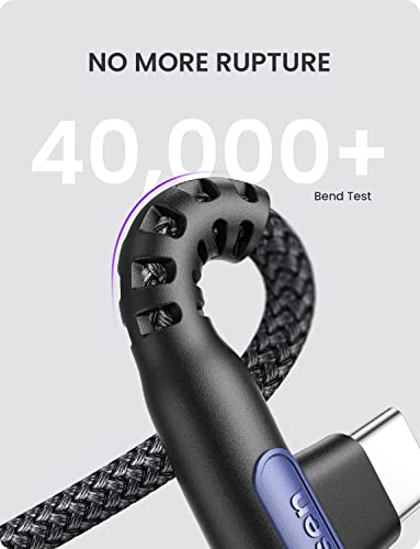 LISEN [3-Pack] 90-Degree USB-C Fast Charging Cables [6.6ft, 3.2A] -Never Rupture - Compatible with Samsung Galaxy S20/S10/S9/Note 10/9