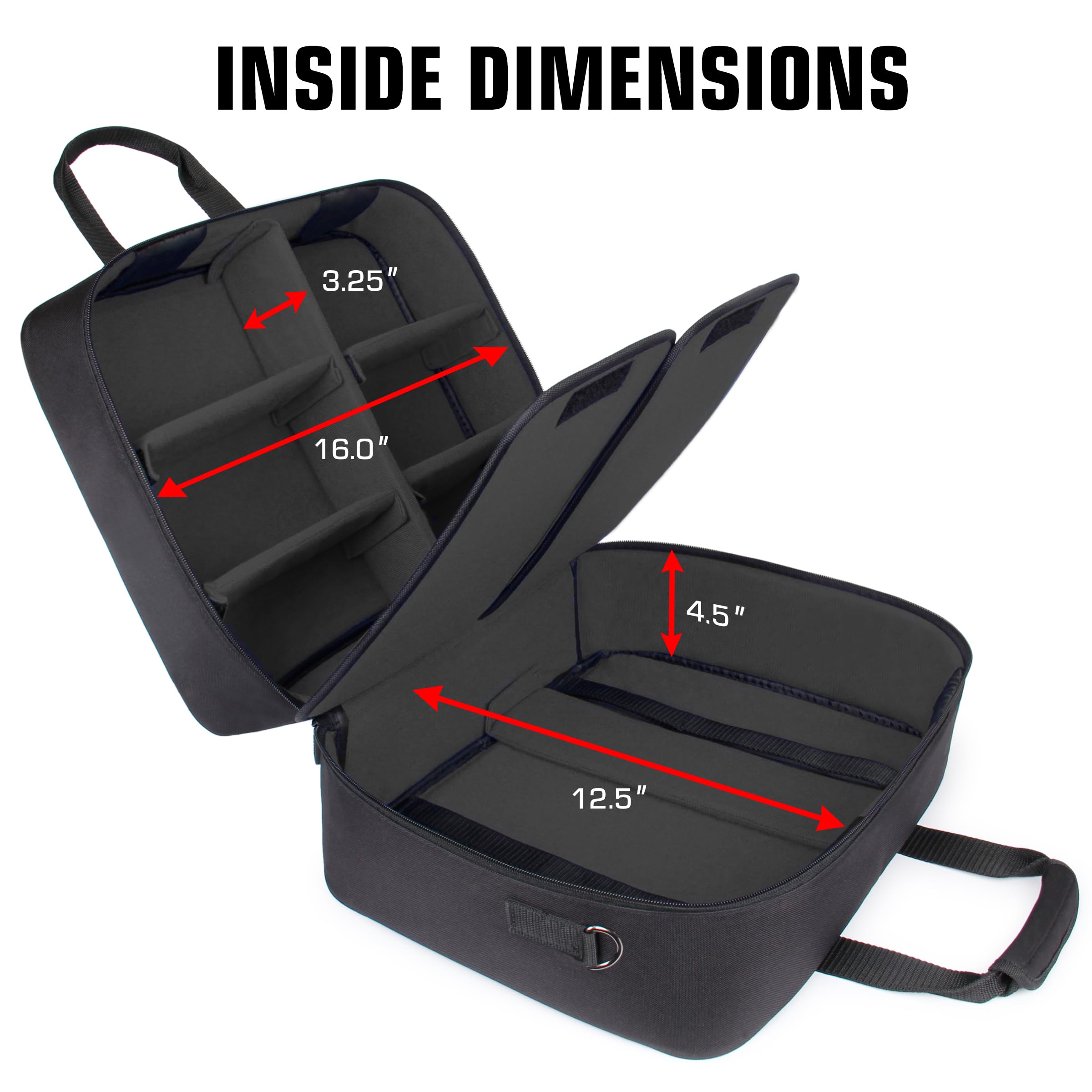 USA GEAR Projector Case - Portable Projector Bag Compatible with Epson Home Cinema 1060, GooDee 2020, YABER Y30, and More Movie Projectors - Scratch Resistant and Customizable Interior (Black)
