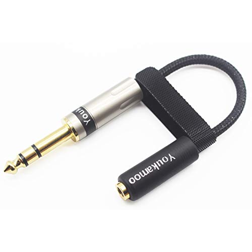 Youkamoo [ 1/4" TRS 6.35mm Male ] 6.35mm Male to 4.4mm Female 8 Core Silver Plated Headphone Earphone Audio Adapter Cable New in Box 6.35mm Stereo to 4.4mm Balanced [ 4.4mm Female ]