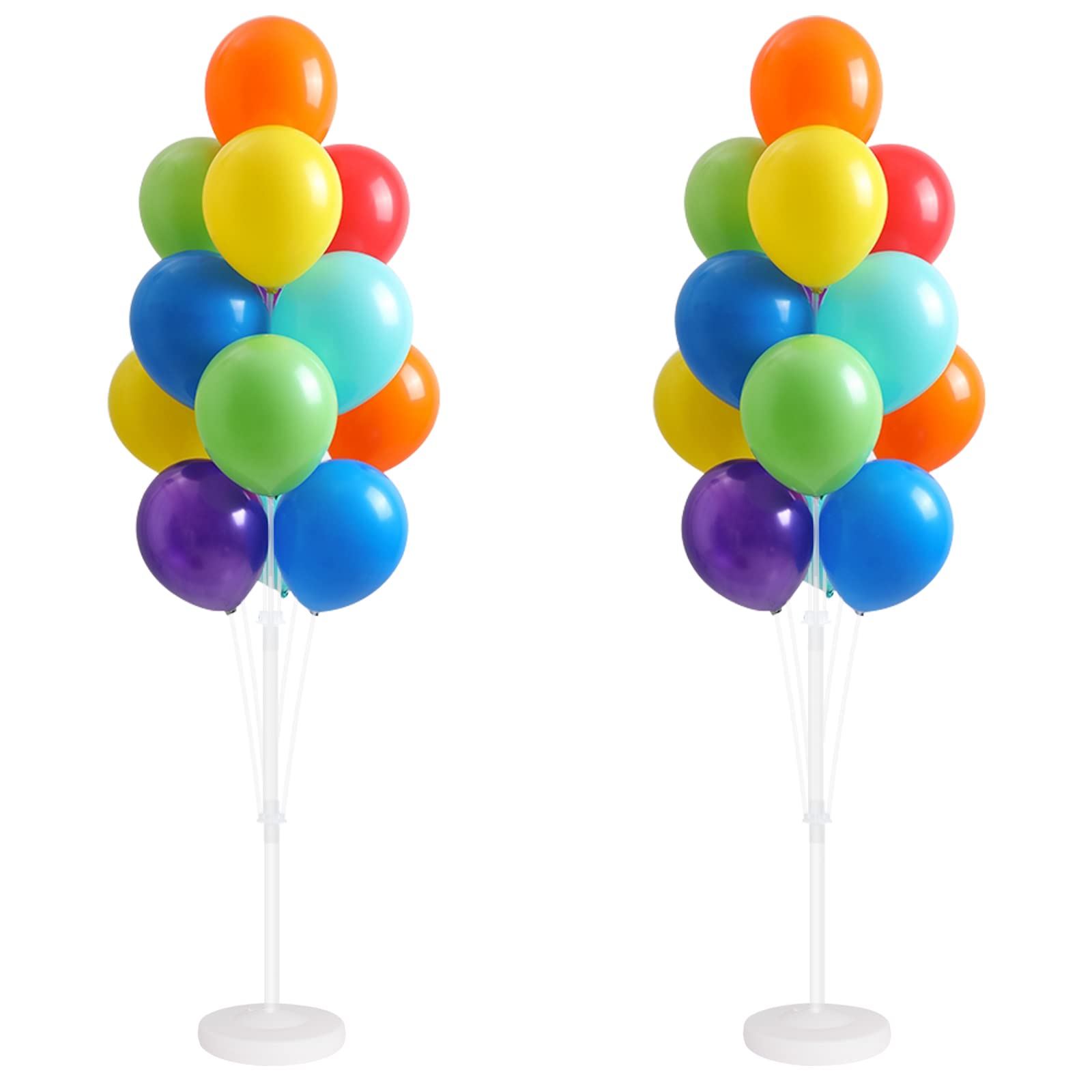 Balloon Column Kit for Floor- Set of 2,Balloon Columns with Stand, Base and Pole,Balloon Tower Backdrop Decoration for Wedding, Baby Shower, Birthday Party, or Bachelorette Parties (MULTICOLOR)
