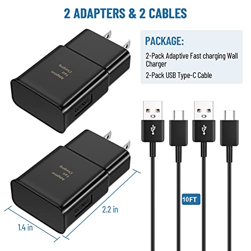 Phone Charger Android,Samsung Charger Type C Fast Charging Block with 10Ft USB Type C Cable for Samsung Galaxy S10/S9/S8/S22/S22 Ultra/S22+/S21/S21Ultra/S21+/S20/S20+/S20 Ultra/Note 8 9 10 20/S20 FE