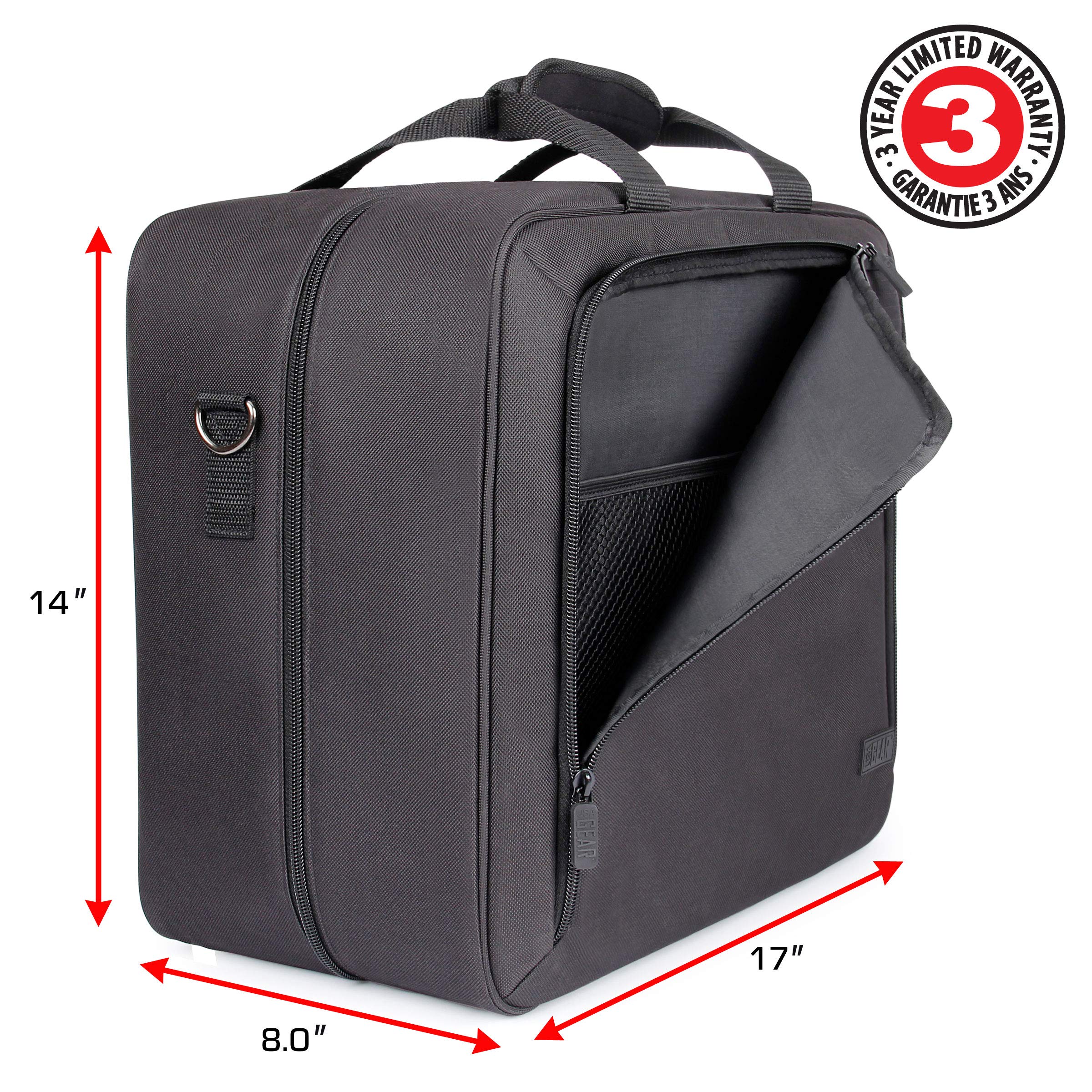 USA GEAR Projector Case - Portable Projector Bag Compatible with Epson Home Cinema 1060, GooDee 2020, YABER Y30, and More Movie Projectors - Scratch Resistant and Customizable Interior (Black)