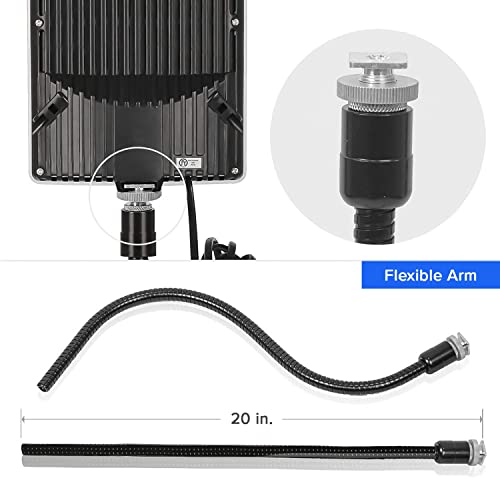 LimoStudio [2 Pack] LED Light Panel with Gooseneck Extension Adapter, Mini Table Top Light Stand, and Mounting Clamp, Photo Video Lighting Kit, Photo Studio, AGG2205