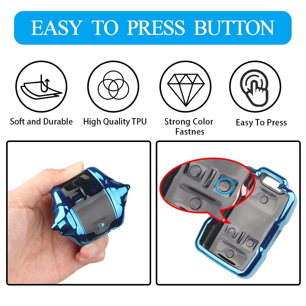 MILD EAST for Chevy Key Fob Cover with Keychain,Car Key Case Shell Protector for Chevrolet Chevy Silverado Colorado GMC Sierra Canyon Yukon Tahoe Suburban