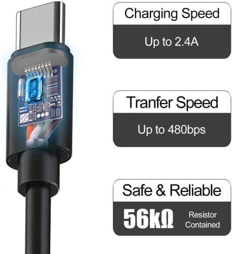 Fast Charger with USB Type C 6.6FT (2m) Cable & OTG Adapter for Samsung Galaxy S9/S9 Plus/S8/S8 Plus/S10/S10e/S10 Plus/Note 8/Note 9/Note 10/A01/A13/A03s/A21/A30/A31/A32/A33 /A51/A52/A53/A71/S20/S21
