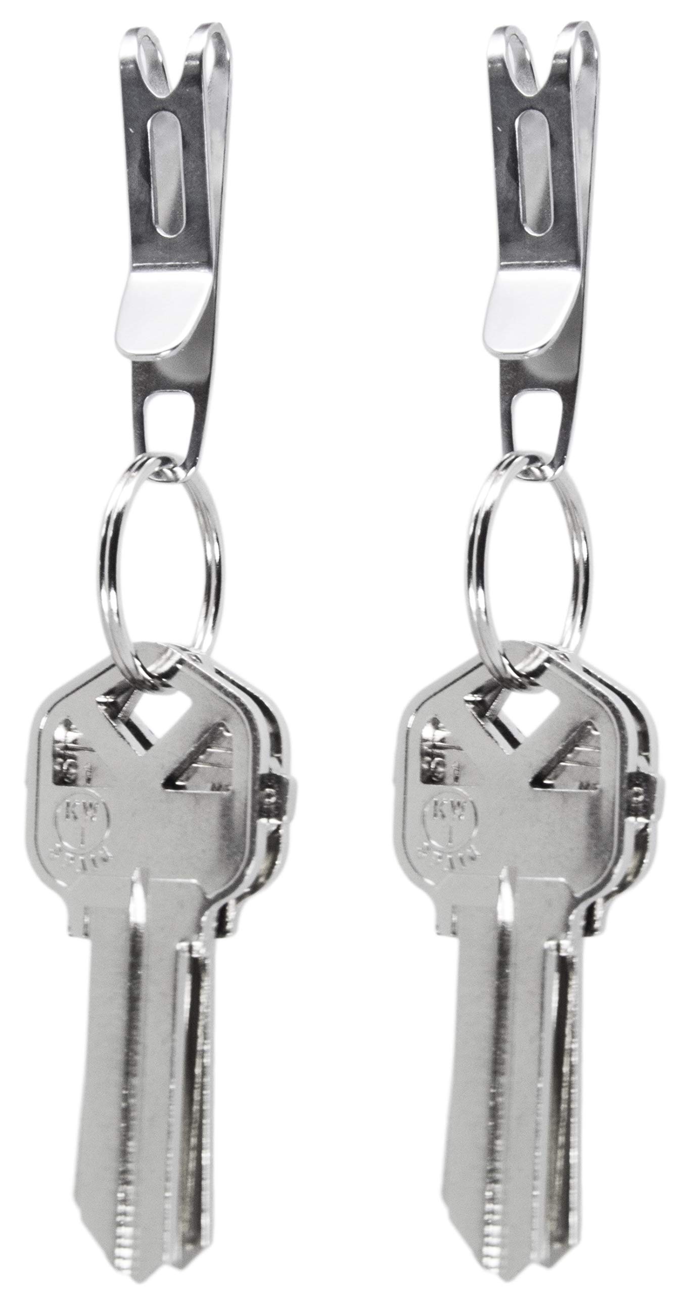 KeySmart Nano Clip - Pocket Clip Key Ring Holder - Secure Your Key Chain, Eliminates Pocket Bulge (2 Pack)