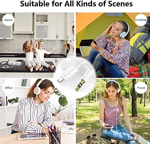iPhone Aux Cord for car, [Apple MFi Certified] 3.3ft Lightning to 3.5mm Aux Audio Auxiliary Cable,Home Stereo, Speaker, Headphone Compatible with iPhone 13/12/11/XS/XR/X/8/7/iPad (White)