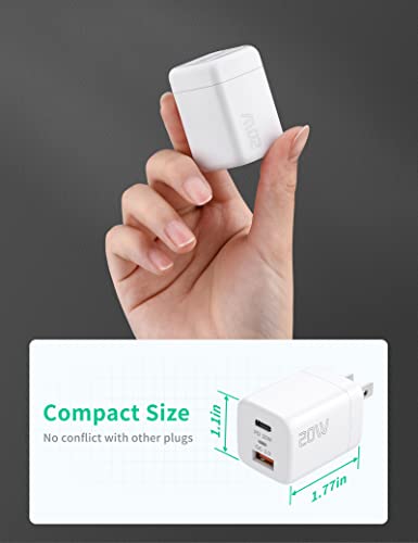 USB C Wall Charger Fast Charging, 2-Pack TI-TOO 20W Dual Port Power Adapter, Quick Charge 3.0 USB Type c Power Delivery Charger Block Plug Compatible with iPhone 14 Pro Max/14 Plus/13 Pro/13/12