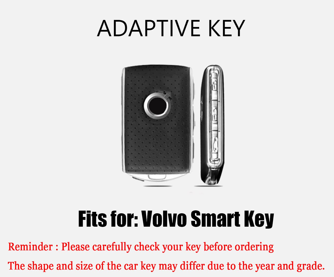 HIBEYO 2022 Leather Key Fob Case Protection for Volvo XC40 XC60 XC90 S90 V90 Smart Key Case Cover with Keychains Accessories Simple Light Luxury Key Fob Case-White