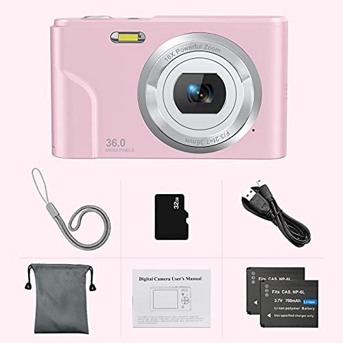 Digital Camera for Kids Boys and Girls - 36MP Children's Camera with 32GB SD Card£¬Full HD 1080P Rechargeable Electronic Mini Camera for Students, Teens, Kids
