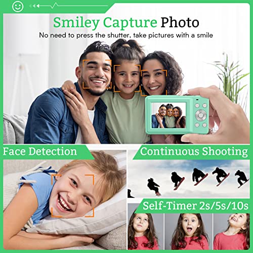 Digital Camera,Kids Camera with 32GB Card,Nsoela FHD 1080P 44MP Compact Vlogging Camera,Point and Shoot Camera 16X Digital Zoom, Portable Mini Kids Camera for Teens Students