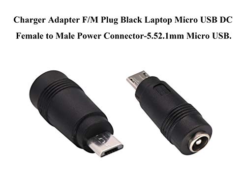 AAOTOKK Micro DC Power Adapter DC5.5x2.1mm to Micro USB 5V DC Power Supply Charging Cables Connector for Cellphone, Tablet,MP3 and Micro USB Device.(2Pack-Micro)