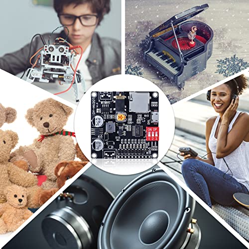 20W Voice Playback Module, PEMENOL DC 6-35V Sound Board USB Downloadable Music Player 24-bit DAC Output MP3 WAV Support TF Card 32GB Max for Broadcast Device DIY Valentine's Day Gift
