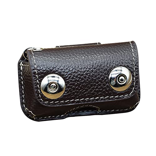 MoreChioce Men's Car Key Case, Leather Key Fob Holder with Magnetic Closure, Universal Key Chain, Coffee Brown