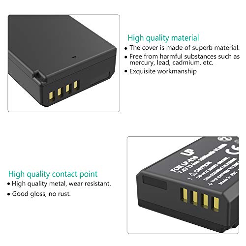 LP-E10 Battery Charger Pack, LP 2-Pack Replacement Battery & Charger Compatible with Canon EOS Rebel T7, T6, T5, T3, T100, 4000D, 3000D, 2000D, 1500D, 1300D, 1200D & More (NOT for T3i T5i T6i T7i)