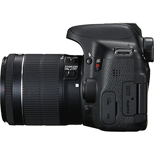 Canon EOS Rebel T6i DSLR Camera with EF-S 18-55mm f/3.5-5.6 is II and EF 75-300mm f/4-5.6 III Lens and 2X 16GB Memory Card Plus Triple Battery Accessory Bundle