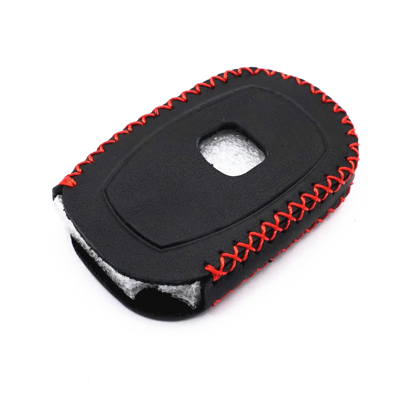 WFMJ Leather 4 5 Buttons Smart Remote Key Fob Case Cover Chain for 2022 2023 Honda Civic Hatchback Accord HR-V (Black,5 buttons)