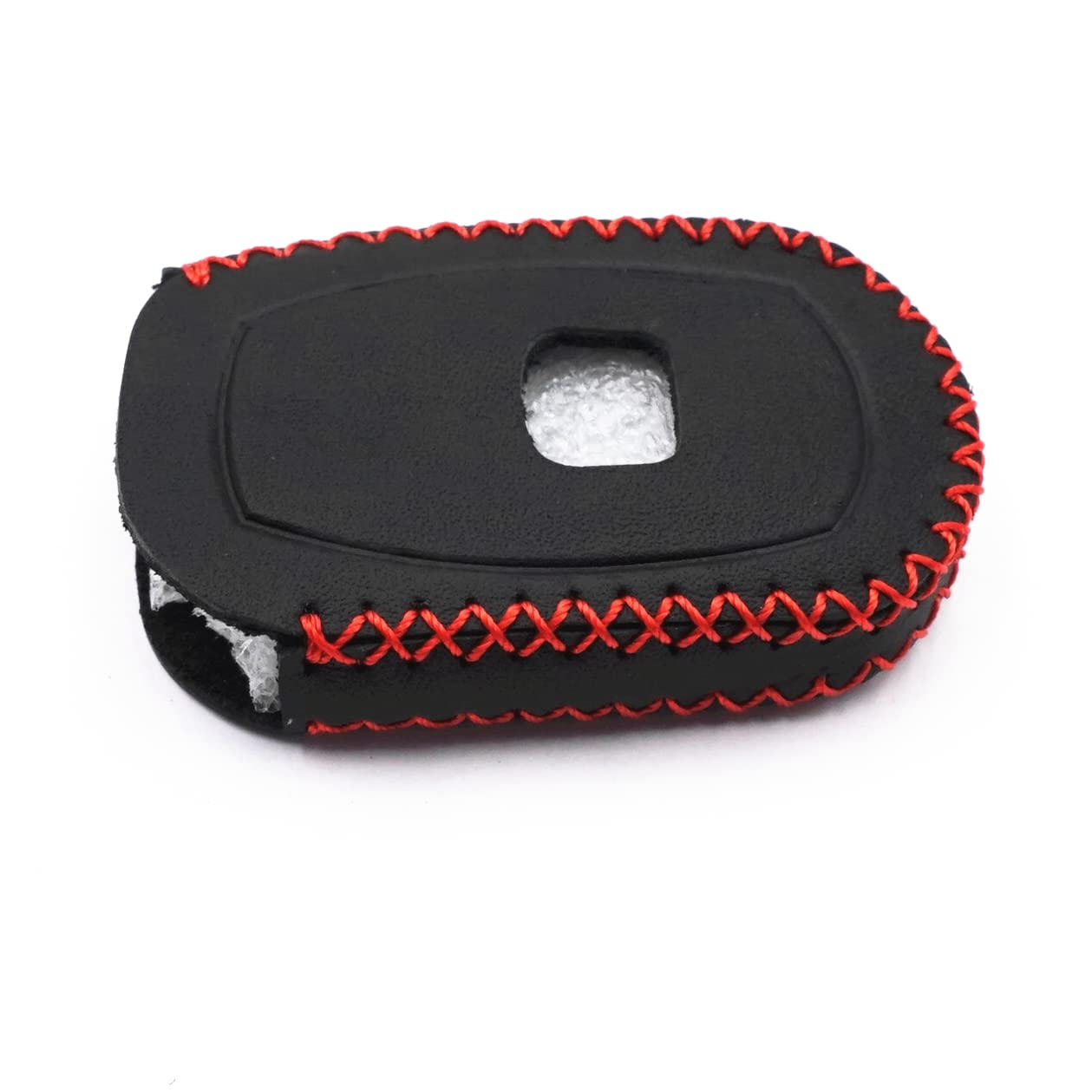 WFMJ Leather 4 5 Buttons Smart Remote Key Fob Case Cover Chain for 2022 2023 Honda Civic Hatchback Accord HR-V (Black,5 buttons)
