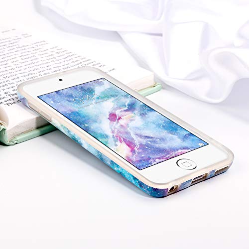 iPod Touch 7th Generation Case with 2 Screen Protectors, IDWELL iPod Touch 6 iPod 5 Case, Slim FIT Anti-Scratch Flexible Soft TPU Bumper Protective Case(Latest Model,2019 Release), Blue Fantasy Sky