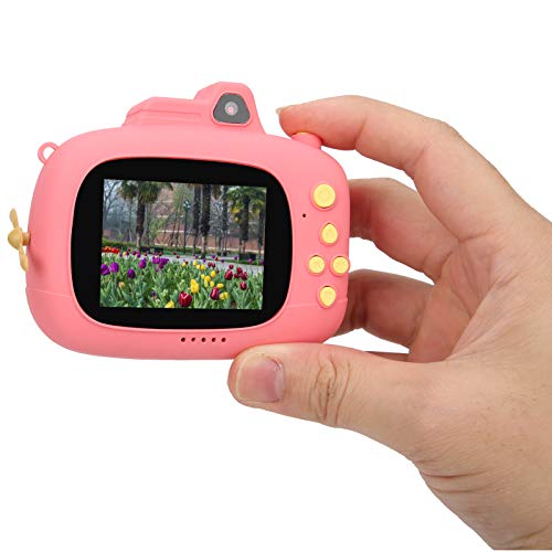 Jiawu Kids Camera, Video Camera Mini Front/Rear Dual Shot Digital 2.4inch Electronic Gift HD for Taking Photos for Recording Videos(Pink)