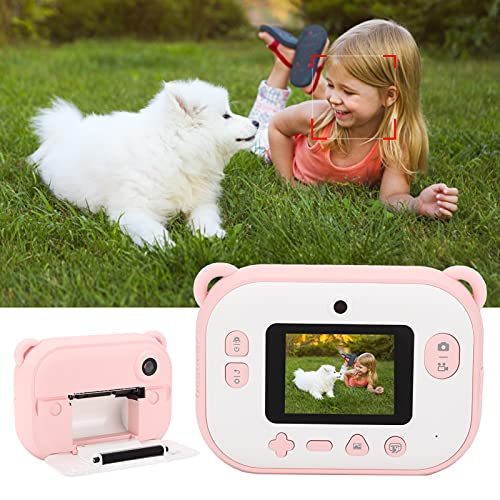 Print Out Camera, Photos Appear Immediately Small Portable One-Click Printing Kids Camera Prints Photos Easily Grasp for Kids for Outdoor(Pink)