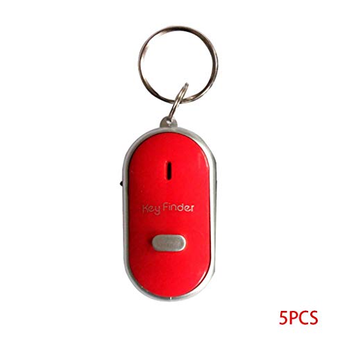 5PCS Whistle Sensors Key Chain Rings Flashing LED Mini Smart Finding Device for Old People