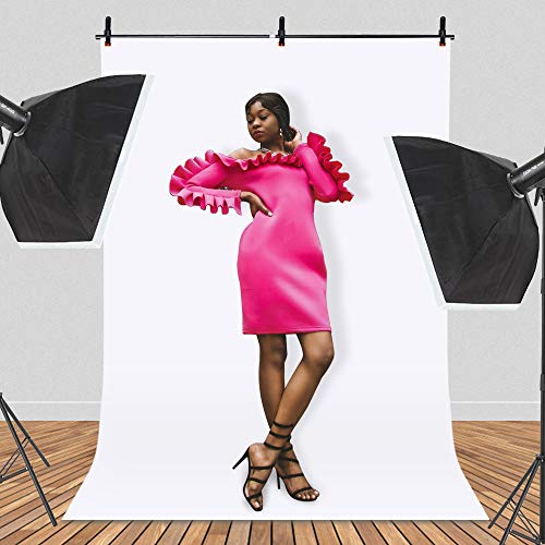 Kmhesvi Green Screen Backdrop with Stand - 5ft x 6.5ft Adjustable Photo Backdrop Stand T-Shape with Backdrop, 3P Spring Clamps, 1P Carry Bag for Video Studio Photography