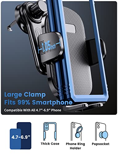 eSamcore Car Vent Phone Mount, Car Phone Holder Mount with Swing Arm Air Vent Clip Car Mount Cell Phone Holder Car for iPhone 12/13 Pro Max & All 4.7" - 6.9" Android Smartphone