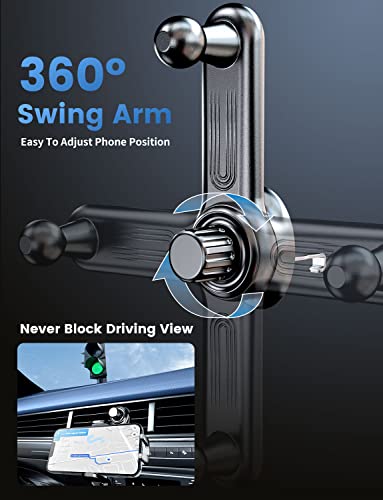 eSamcore Car Vent Phone Mount, Car Phone Holder Mount with Swing Arm Air Vent Clip Car Mount Cell Phone Holder Car for iPhone 12/13 Pro Max & All 4.7" - 6.9" Android Smartphone