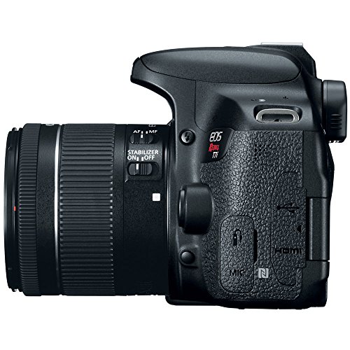 Canon EOS Rebel T7i Digital SLR Camera with EF-S 18-55mm I.S. STM Lens (1894C002) with 32GB Ultra SDHC Memory Card, Dual Battery and Shotgun Mic Pro Mobile Video Bundle