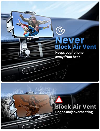 eSamcore Car Vent Phone Mount, Car Phone Holder Mount with Swing Arm Air Vent Clip Car Mount Cell Phone Holder Car for iPhone 12/13 Pro Max & All 4.7" - 6.9" Android Smartphone