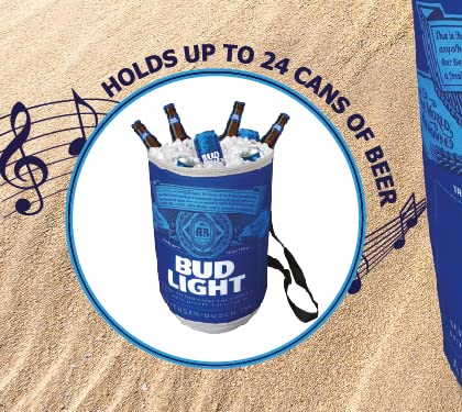 Bud Light Soft Can Shape Speaker Cooler Backpack Bluetooth Portable Travel Cooler with Built in Speaker Bud Light Wireless Speaker Cool Ice Pack Cold Beer Stereo for Apple iPhone, Samsung Galaxy