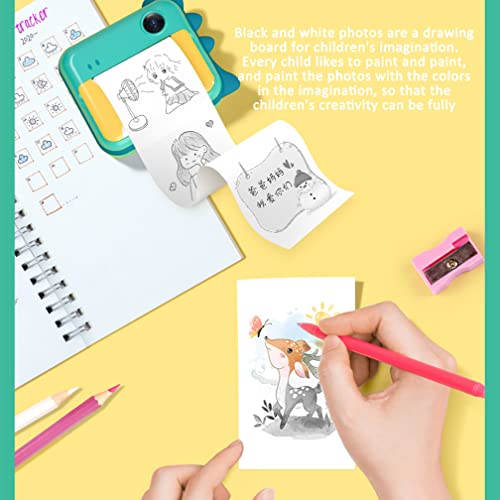 QSYY Printable Children's Camera, Wrong Title Printer, Photo Video Digital Camera, Birthday for Boys and Girls, with 32G Memory and Printing Paper,Pink