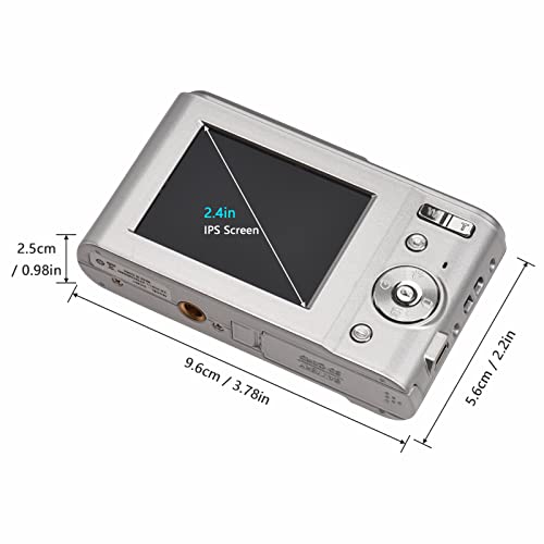 CalmGeek Portable Digital Camera 48MP 1080P 2.4-inch IPS Screen 16X Zoom Auto Focus Self-Timer 128GB Extended Memory Face Detection -Shaking with 2pcs Batteries Hand Strap Carry Pouch