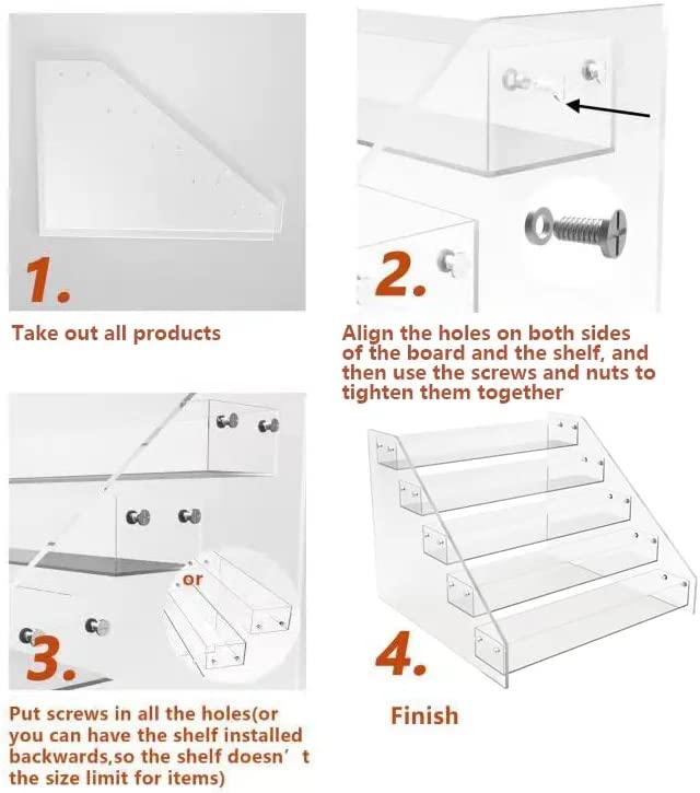 WUIVIUT Spice Rack Organizer For Cabinet, 1 4/5 in/Tier Acrylic Tiered Spice Shelf Can Storage Organizer for Kitchen Pantry Countertop