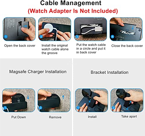 Magnetic Wireless Charger for iPhone 14/14 Plus/13/12/Pro,Pro Max,Mini, FOVAL for Detachable Magsafe Charger Stand Fast Charging Station with QC3.0 Adapter for iWatch/AirPods(Watch Cable NOT in)