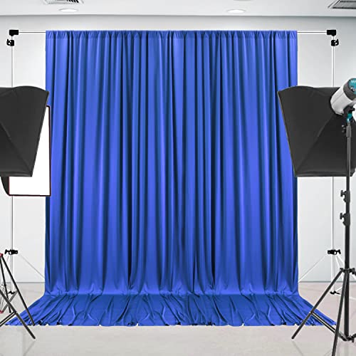10 ft x 10 ft Royal Blue Wrinkle Free Backdrop Curtain Panels, Polyester Photography Backdrop Drapes, Wedding Party Home Decoration Supplies