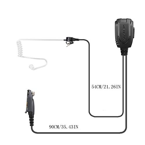 Retevis RT29 Walkie Talkie Earpiece, Compatible RT29 RT47 RT47V RT48 RB23 RB46 RT83 RT87 Ailunce HD1 Motorola EX500 GP328Plus Two Way Radio, Covert Acoustic Tube Headset with Mic(1 Pack)