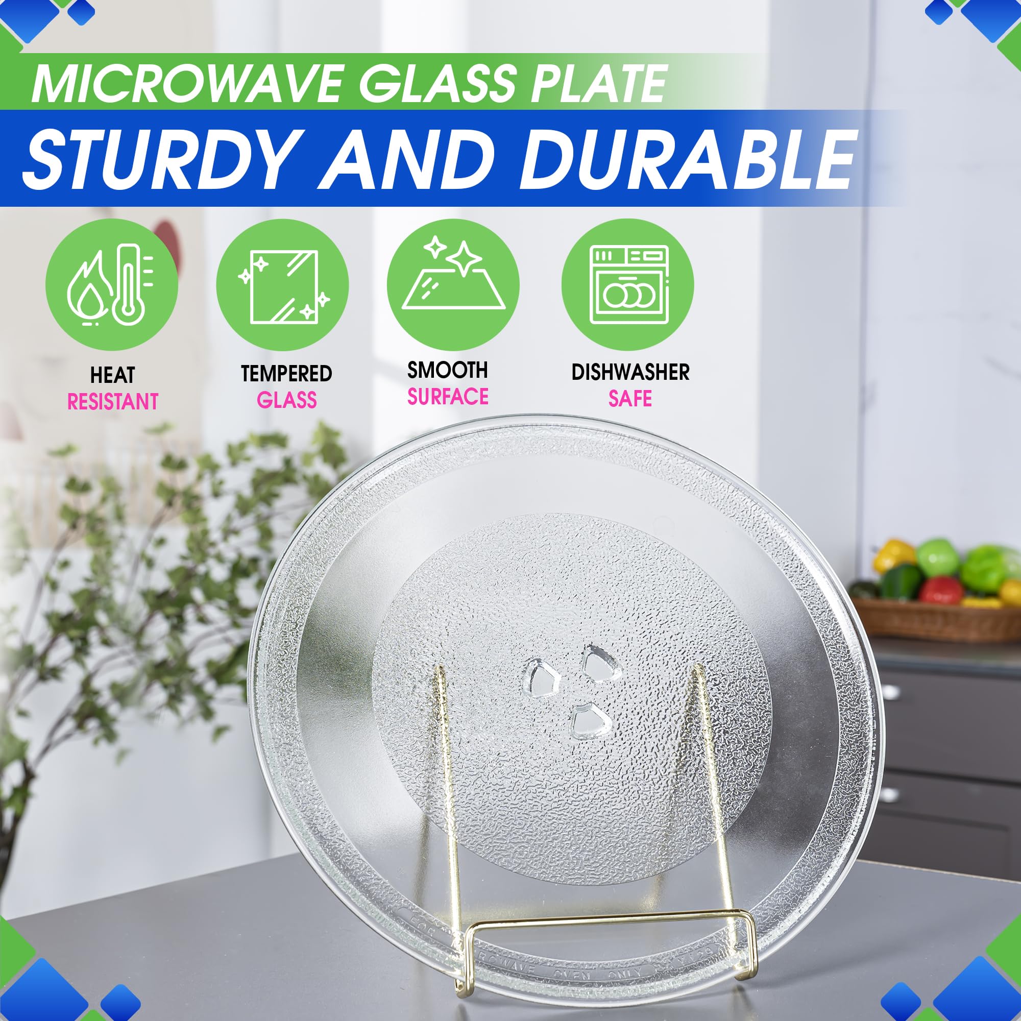 Microwave Plate Replacement for Whirlpool W10337247, W11367904 Microwave Glass Turntable Tray 12 Inch