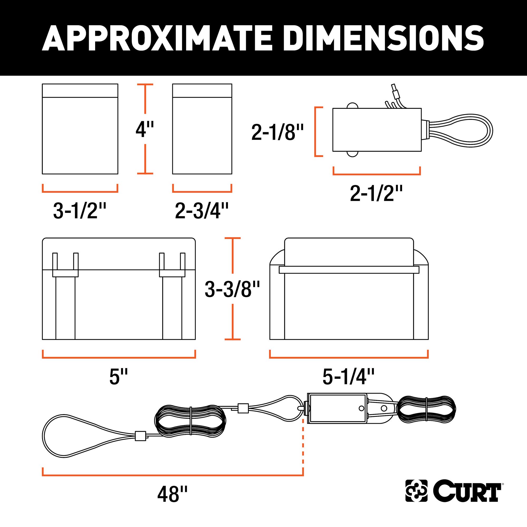 CURT 52040 Soft-Trac 1 Trailer Breakaway Switch Kit System with Battery and Charger , black