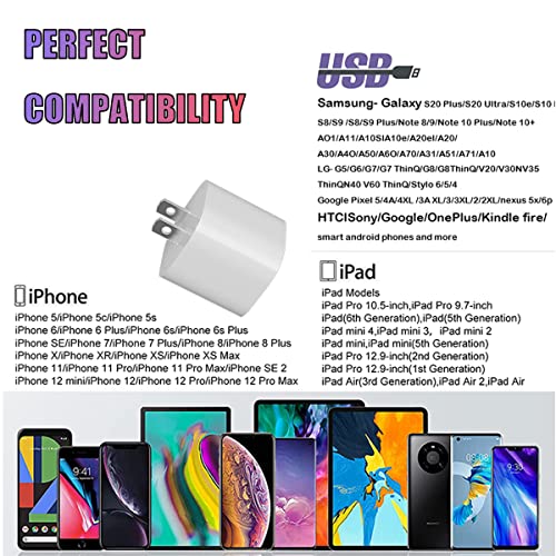FANGBEN USB Wall Charger Block,4Pack USB Charger Plug Box Charging Cube Cell Phone Brick Compatible with iPhone Xr X Xs Xs Max SE 8 8 Plus 7 7 Plus 6 6s Plus 5 5S