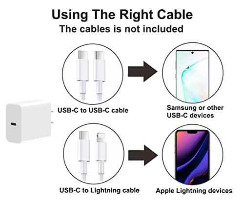 iPhone 14 Charger,USB C Charger,20W PD Fast Charger Adapter, Ultra-Compact USB C Wall Charger for iPhone 14/13/12/11/11 Pro/11 Pro Max/X/XS/XR/8/8 Plus, iPhone SE, iPad Pro and More