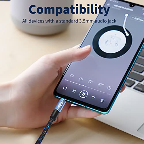AAZV Aux Cable 3.5mm Stereo, Audio Cable Male to Male 4ft, Nylon Braided Auxiliary Cable, for Headphones, Phones, Speakers, Tablets, PCs, MP3 Players, and More