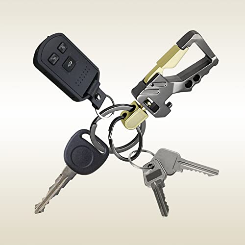 Yonput 1 PC Heavy Duty Key Chain with 2 Key Rings Bottle Opener Keychain Key Chains for Carabiner for Men and Women (Silver)