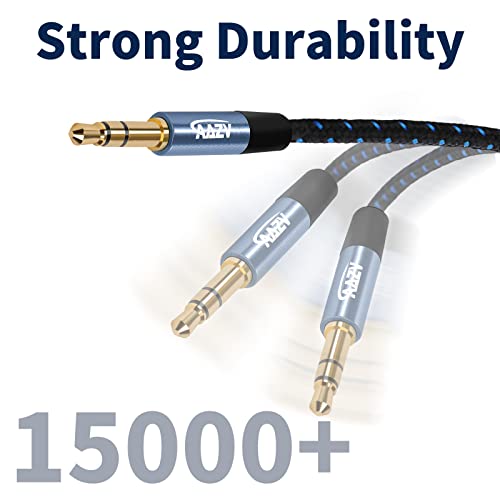 AAZV Aux Cable 3.5mm Stereo, Audio Cable Male to Male 4ft, Nylon Braided Auxiliary Cable, for Headphones, Phones, Speakers, Tablets, PCs, MP3 Players, and More