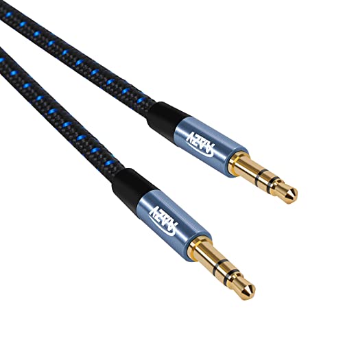 AAZV Aux Cable 3.5mm Stereo, Audio Cable Male to Male 4ft, Nylon Braided Auxiliary Cable, for Headphones, Phones, Speakers, Tablets, PCs, MP3 Players, and More