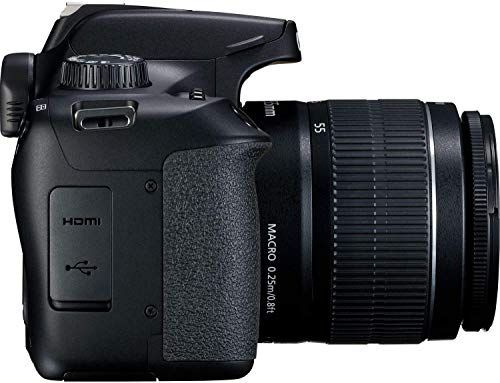 Canon EOS 4000D/Rebel T100 DSLR Camera with 18-55mm III Lens and Accessory Bundle – Includes SanDisk Ultra 64GB SDXC Memory Card & Digital Slave Flash & 3PC Multi-Coated Filter Set & More (Renewed)