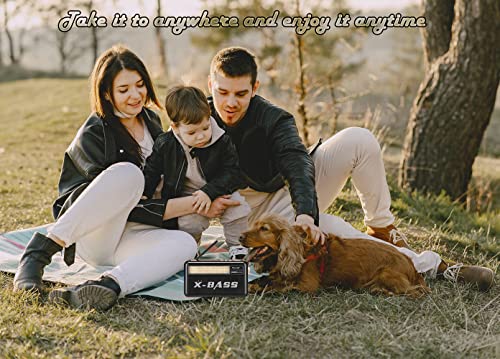 G Keni Retro Shortwave Radio Portable AM FM with Rechargeable Battery Operated, Bluetooth Vintage Radio Strong Reception, AUX/USB/TF Card Input, Solar Panel, Large Knob, Big Speaker, Emergency Light