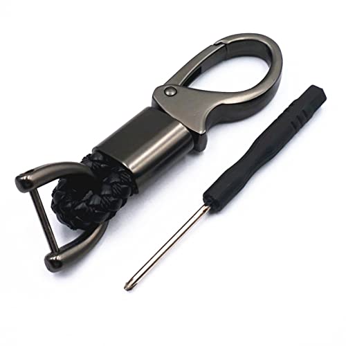 MJKEYAuto Black Leather 4 5 6 Buttons Smart Remote Key Fob Cover Chain Case for Ram 1500 2019 2020 2021 2022 2023 OHT-4882056 (4 Buttons)