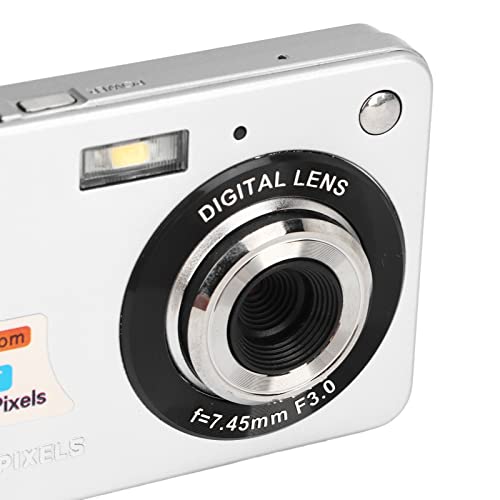 4K Digital Camera for Photography, 48MP Vlogging Camera Compact Pocket Camera with 2.7in LCD Display, 8X Anti Shake Vlogging Camera for Adult Seniors Students Kids Beginner (Silver)